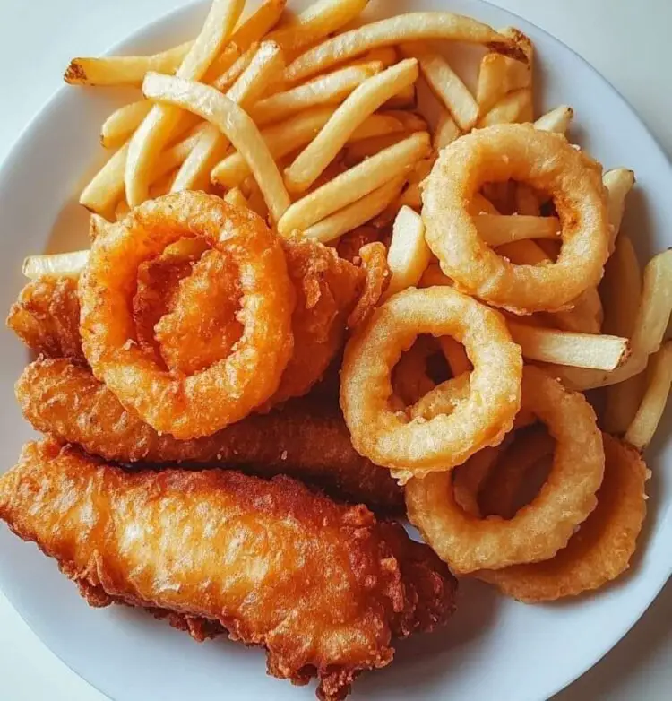 CRISPY BATTERED COD AND ONION RINGS PLATTER – TheirSearches