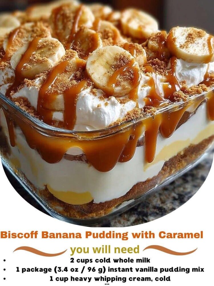Biscoff Banana Pudding with Caramel: An Ultra-Creamy No-Bake Dessert ...